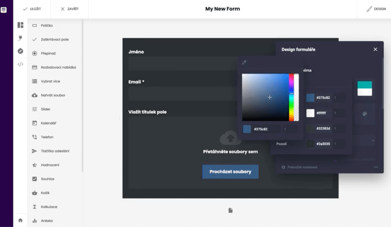 Editor online formuláře - Forms7.com